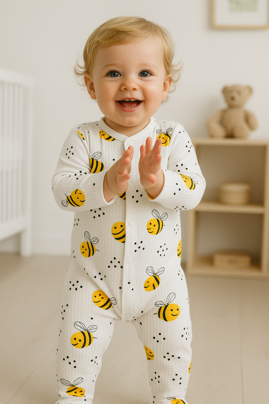Himmelberg Baby - Honeybee Hugs Ribbed Baby Babygrow – This Little ...